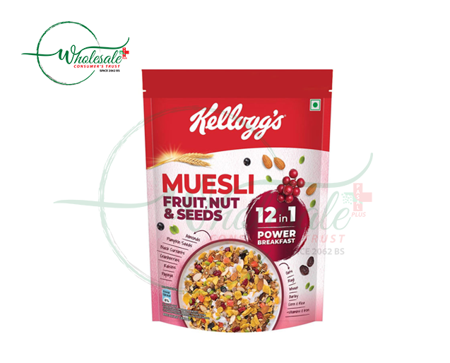 KELLOGGS MUESLI FRUIT, NUTS, SEEDS (POUCH) 500GM